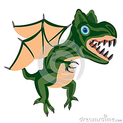 Dinosaur With Wing Vector Illustration | CartoonDealer.com #33027430