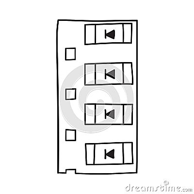 Diode Smd Component Tape Icon Cartoon Vector | CartoonDealer.com #218629603