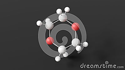 1,4-dioxane Molecule, Molecular Structure, Ether Solvents, Ball And ...