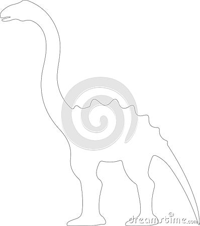 Diplodocus Outline Silhouette Generative Ai Vector Illustration ...