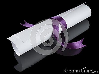 Diploma With Violet Ribbon Royalty-Free Stock Photo | CartoonDealer.com ...