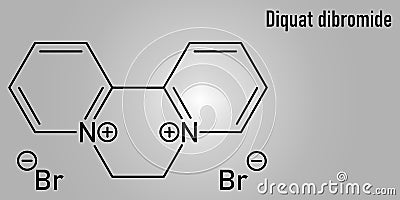 Diquat Dibromide Contact Herbicide Molecule. Skeletal Formula. Vector ...