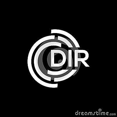 DIR Letter Logo Design On Black Background. DIR Creative Initials ...