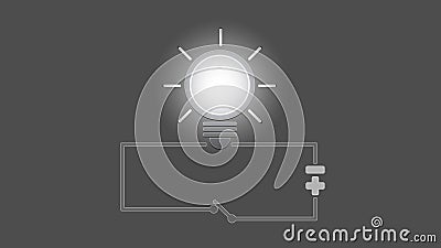 Direct Current Circuit Diagram with Light Bulb, Switch on Off Stock ...