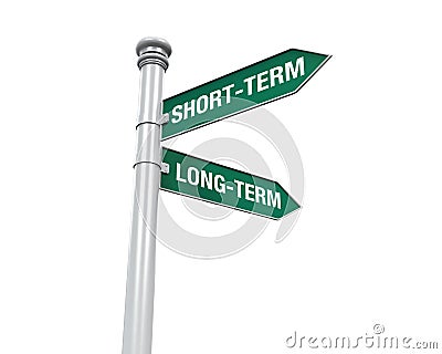 Direction Sign Of Short-Term And Long-Term Stock Illustration - Image ...