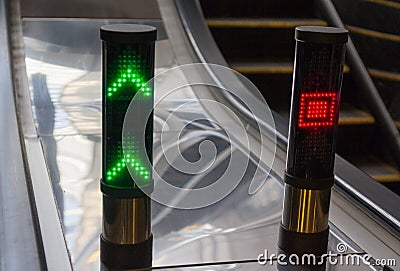 Direction Signs In The Subway Escalator Royalty-Free Stock Photography ...