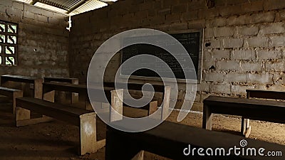 Dirt Floor African Classroom with Blackboard Empty Stock Footage ...