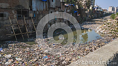 Dirty River In Dharavi Slums. Mumbai. India. Stock Image ...