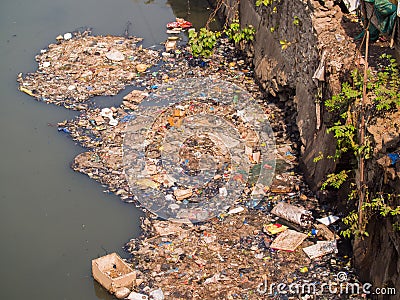 Dirty River In Dharavi Slums. Mumbai. India. Royalty-Free Stock Image ...