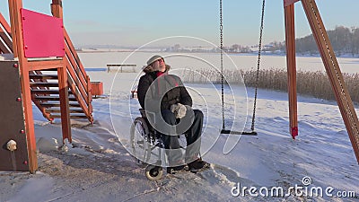 Disabled Man on Wheelchair Crying Stock Video - Video of crossing ...