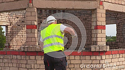 Disappointed Construction Worker Showing Thumb Down Stock Footage ...