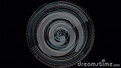 Disc Shaped Graphic Object with Internal Lines. Animation. Abstract ...