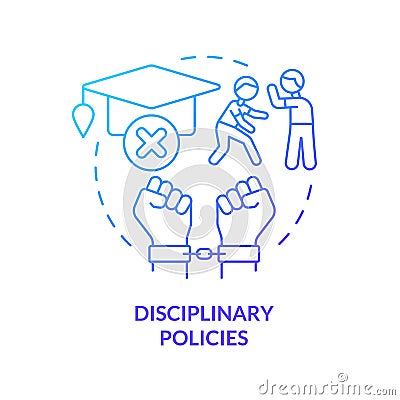 Disciplinary Policies Blue Gradient Concept Icon Cartoon Vector ...