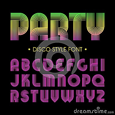 Disco Party Style Font Stock Vector - Image: 59202246