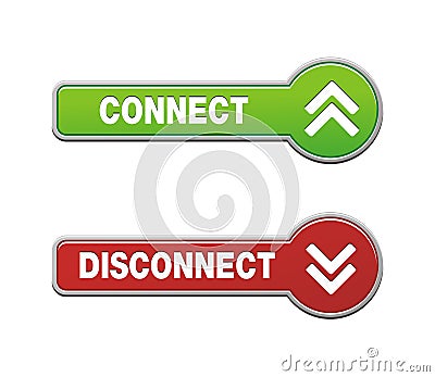 Disconnect Connect Button Sets Royalty Free Stock Image - Image: 33219346
