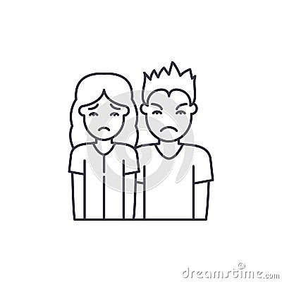 Discontent Line Icon Concept. Discontent Vector Linear Illustration ...
