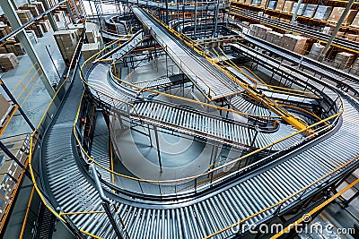 Efficient Conveyor Line For Streamlined Production Royalty-Free Stock ...