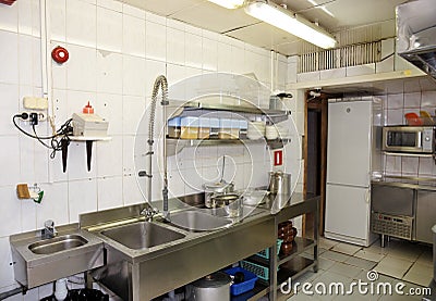 Dish Washing Room In A Restaurant Royalty Free Stock Images - Image ...