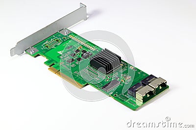 Disk Array Controller Card( Raid ) With With Double Mini Sas Connector Royalty-Free Stock Image ...