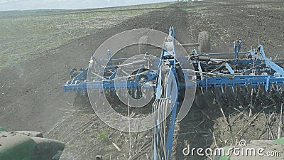 Disking the Soil. Short Disc Harrow Stock Footage - Video of cultivator ...