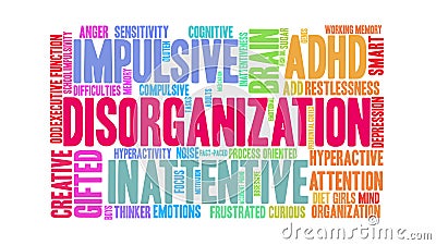 Disorganization Word Cloud stock footage. Video of adhd - 115474708
