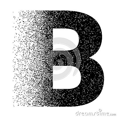 Dispersion Exploding Particles Capital Letter B Black White Cartoon ...