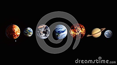 This Display Highlights The Eight Planets Of The Solar System, Showing ...