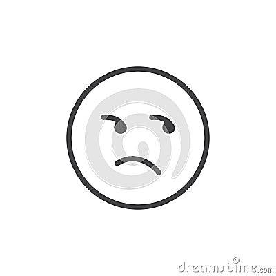 Displeased Icon Thin Outline Art Symbol Cartoon Vector | CartoonDealer ...