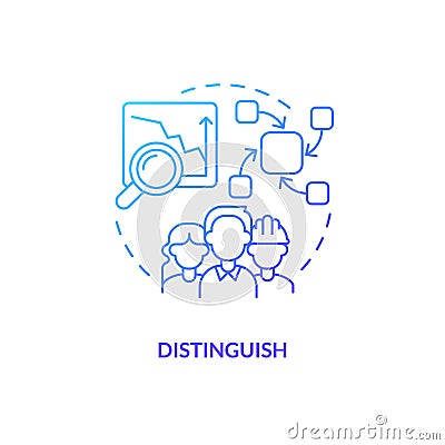 Distinguish Blue Gradient Concept Icon Vector Illustration ...