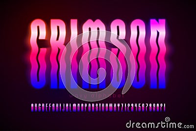 Distorted Bright Light Characters, Retro-futuristic Original Type ...