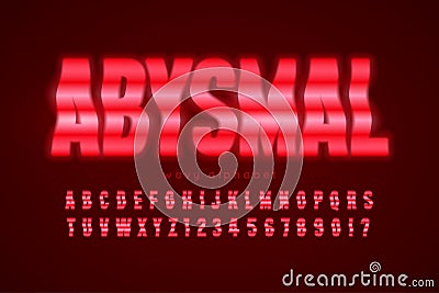 Distorted Bright Light Characters, Retro-futuristic Original Type ...