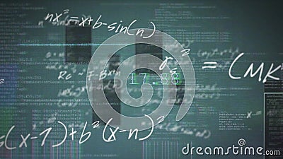 Distorted Computer Screen Background with Formulars and Codes ...