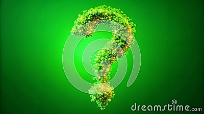 Distorted Question Mark Particle Bounce: Psychedelic Green Screen ...
