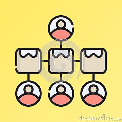 Distributor Icon Vector Illustration. Flat Outline Cartoon. Shopping ...