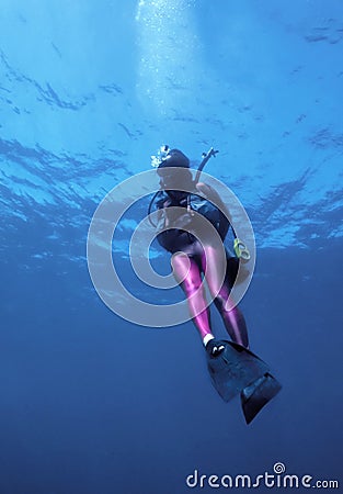 Diver In Pink Lycra Royalty Free Stock Photography - Image: 2255777
