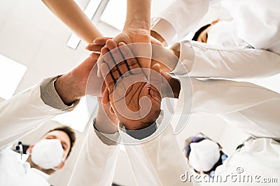 Diverse Medical Staff Team Hands Stack Royalty-Free Stock Photo ...