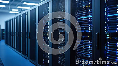 Diverse Tech Team Optimizing Server Setups, Modern Data Center, Dynamic Teamwork Royalty-Free ...
