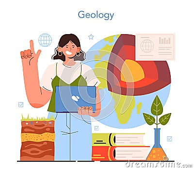 Diverse Women In Science. Female Geologist Study Structure, Evolution ...