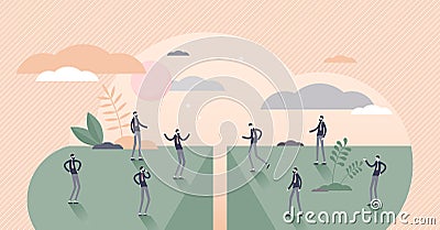 Divided People Vector Illustration. Social Separation Tiny Persons ...