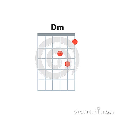 Dm Guitar Chord Icon. Basic Guitar Chords Vector Isolated On White ...