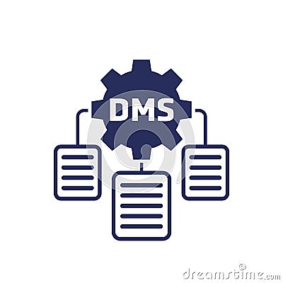 DMS, Document Management System Icon With A Gear Cartoon Vector ...