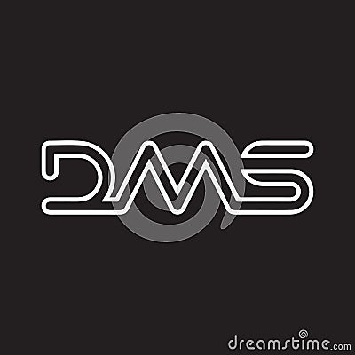 DMS Letter Logo Design On Black Background.DMS Creative Initials Letter ...