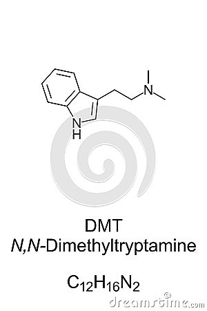 DMT, Dimethyltryptamine, Skeletal Formula And Structure Vector ...