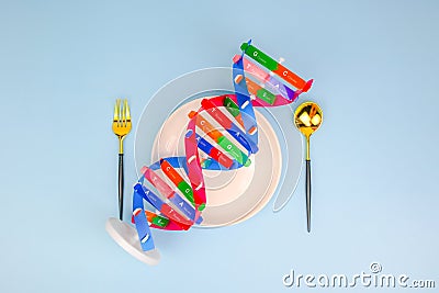 DNA Helix Structure DNA And Nutrition Effect Human Life, DNA Food And ...