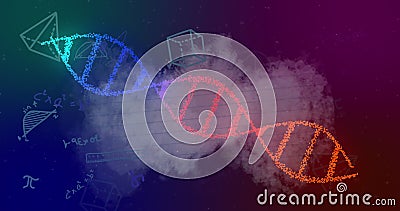 DNA and Mathematical Equations Over Gradient Background. Stock Video ...
