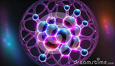 A Dna Science Neon Sphere Atom Orbit Molecule Nuclear Icon Neutron ...