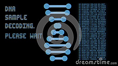 DNA Spiral Shape Molecule Decoding on Lcd Screen Seamless Loop ...