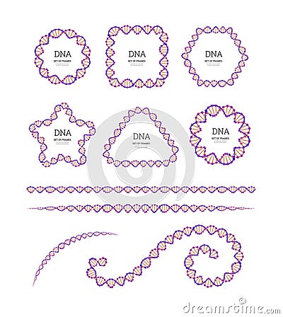 DNA Structure. Deoxyribonucleic Acid. Vector Set Of Frames Chemistry ...