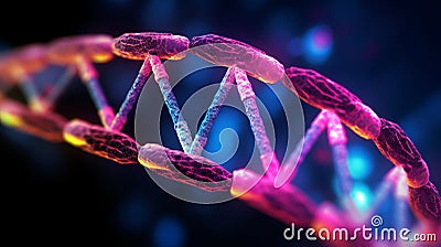 DNA Structure In Neon Colors. Concept: Science Of Genomics And Genetics ...