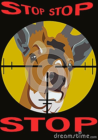 Do Not Kill Animals! Cartoon Vector | CartoonDealer.com #58980863